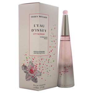 issey miyake l'eau d'issey limited edition edt spray, city blossom, woody, floral, fragnance, 3 oz