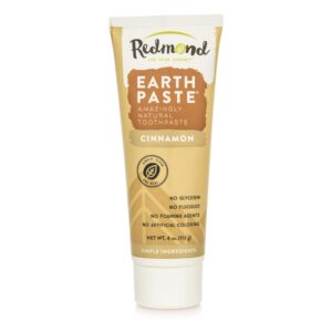 redmond earthpaste - natural non-flouride toothpaste, cinnamon, 4 ounce tube (3 pack)