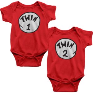 nursery decals and more gender neutral baby bodysuits, includes 2 bodysuits, 0-3 month twin 1 twin 2