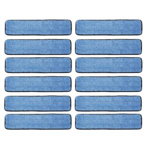 real clean 18 inch microfiber wet mop refill pads for flat microfiber mop frames (pack of 12)