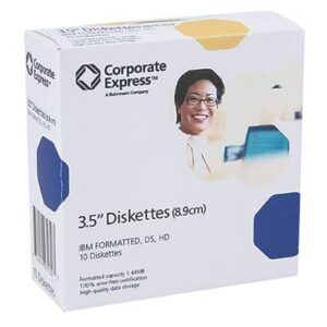 3.5 diskettes, ibm formatted, double-sided, high density, 1.44mb, 10/box ceb23130 by corporate express