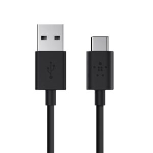 belkin usb-if certified 2.0 usb-a to usb-c (usb type c) charge cable, 6 feet / 1.8 meters, black