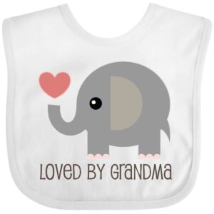 inktastic loved by grandma cute grandchild baby bib white 2214c