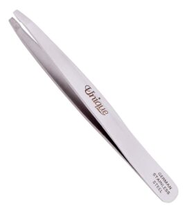 tweezers - eyebrow flat square tip tweezer - german stainless steel, hair plucking, facial - by the unique edge