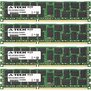 a-tech 128gb kit (4 x 32gb) for dell poweredge series m520 m620 r620 r720 r720xd r820 r910 t320 t420 t620. dimm ddr3 ecc registered pc3-8500r 1066mhz quad rank server ram memory. genuine brand