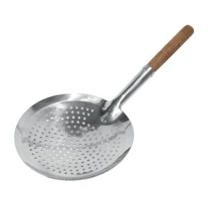 10" stainless strainer w/removable wood handle, each