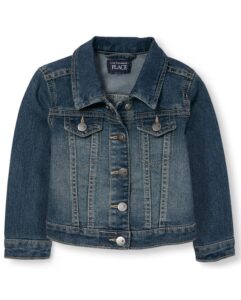 the children's place baby girls and toddler girls basic denim jacket,china blue,3t