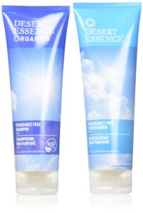 desert essence fragrance free shampoo & conditioner bundle - 8 fl ounce - pure - vitamin b5 - green tea - softer, shinier & more manageable - aloe vera - unscented