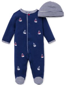 little me baby boys footie hat infant and toddler rompers, navy, preemie us