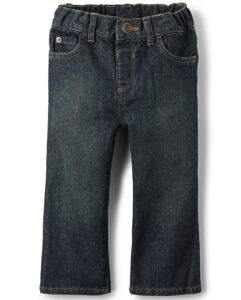 the children's place baby boys and toddler boys basic bootcut jeans, dry indigo, 3t