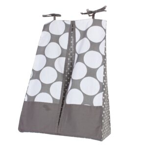 bacati - mix n match dots diaper stacker (grey)