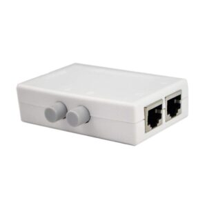 ikkegol mini 2-port rj45 network key-press switch splitter selector box 100m 2-in 1-out or 1-in 2-out