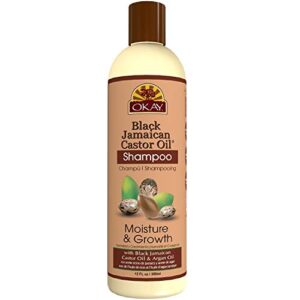 okay jamaican castor oil moisture growth shampoo, black, 12 ounce by okay