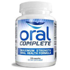 oral complete 11-in-1 dental probiotics, bad breath treatment halitosis tonsil stone with non-gmo with blis k12, ashwagandha and collagen, 120 capsules