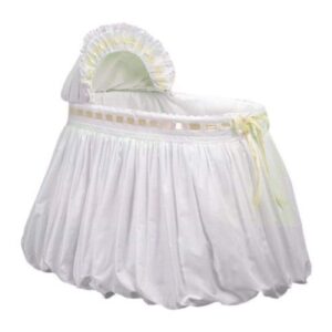 baby doll bedding pretty ribbon bassinet set, ecru