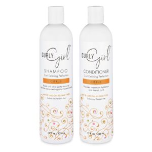 curly girl curl hair shampoo conditioner set 12 oz bottles curly girl method approved curly girls hair care frizz control