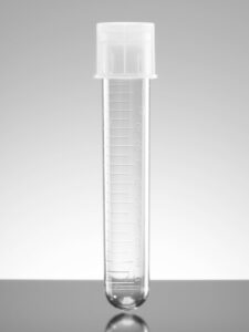 corning 352057 polystyrene sterile round bottom culture tube, snap cap, 1400 rcf rating, 17 mm od x 100 mm l, 14 ml capacity, 25/bag