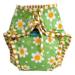 kushies swim diaper x-large 35-50 lbs/16-23 kg, green daisy