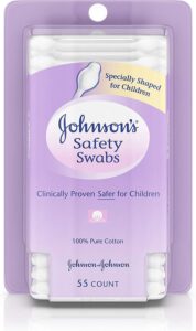 johnson's 008256ourbundle non-chlorine bleached safety ear swabs for babies and children, 55 ct ( pack of 2)