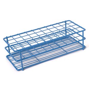 eisco blue epoxy coated steel wire test tube rack, 40 holes, outer diameter permitted of tubes 20-22mm or less, 4 x 10 format