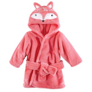 hudson baby unisex baby plush animal face bathrobe, boho fox, 0-9 months