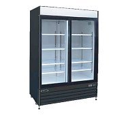 kool-it ksm-50 52-2/5" two door refrigerated merchandiser, 40.8 cubic feet, black