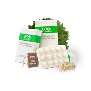 eco amenities spa paper box individually wrapped 1.5 ounce oatmeal massage soap, 180 bars per case by eco amenities