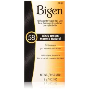 bigen permanent powder hair color - 58 black brown