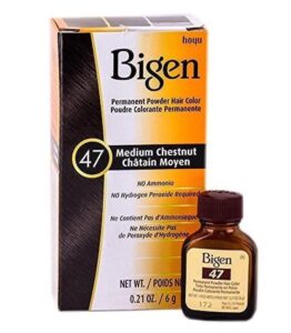 bigen permanent powder hair color - 47 medium chestnut