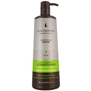 macadamia professional hair care sulfate & paraben free natural organic cruelty-free vegan hair products nourishing repair hair conditioner, 33.8 oz, green