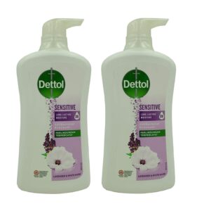 dettol anti bacterial ph-balanced body wash, sensitive, 21.1 oz / 625 ml (pack of 2) for moisturizing