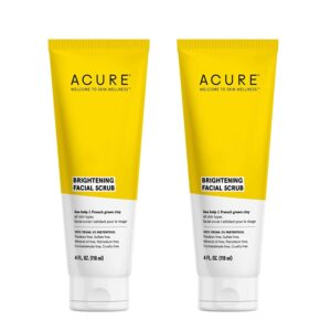 acure organics brightening facial scrub, 4 fl. oz, pack of 2