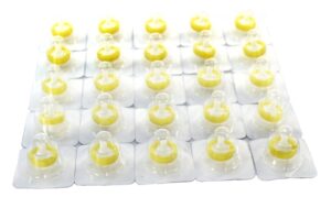 seoh syringe filter sterile yellow pvdf membrane 13mm diameter 0.2 um pore size pack of 25