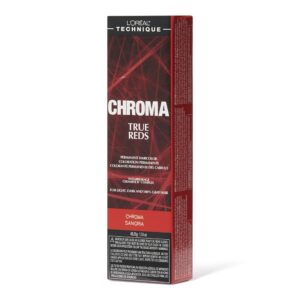 l'oréal technique chroma true reds permanent hair color | red hair dye | long-lasting hair color | for light, dark, and gray hair | sangria