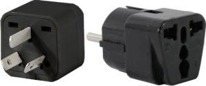 us to argentina travel adapter plug for usa/universal to south america type i & e (c/f) ac power plugs pack of 2