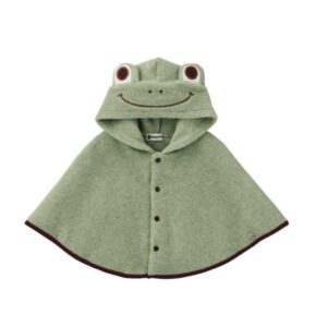 frog hood carseat poncho for kids - fleece hooded wool cape coats for toddlers