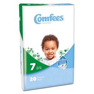 attends baby diaper comfees tab closure size 7 disposable (#cmf-7, sold per case)