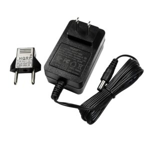 hqrp charger w/small jack works with booster pac esa217 es5000 esp5500 es6000 esa214 jump starter power supply ac adapter adaptor truck pac tcb-esa217 141-004-000 gpu481801000wd00 + euro plug adapter