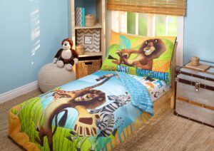 disney dreamworks animation madagascar behold my mane 4 piece toddler bedding set, toddler, 1 count (pack of 1)