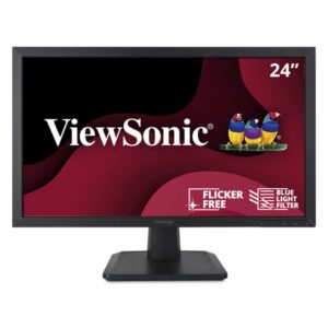 viewsonic va2452sm 24 inch 1080p led monitor displayport dvi and vga inputs for home and office black