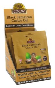 okay black jamaican castor oil leave-in deep conditioner 1.5 oz. 12-count by okay