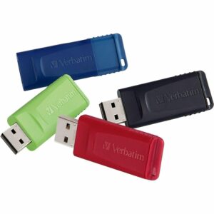 verbatim 16gb store 'n' go usb flash drive - usb 2.0-4pk, black/blue/green/red