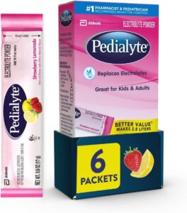 pedialyte large powder packs, strawberry lemonade, 6 count, pack of 3