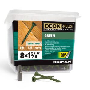 deck plus 48398 wood screws #8 x 1-5/8", green, 5lb box