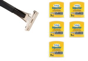 shave classic single edge razor handle with schick injector refill blades 7 ct. (pack of 5) ! razor compatible with schick injector razor blades !