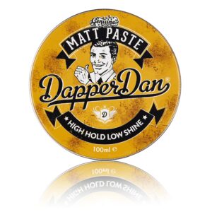 dapper dan matt paste, high hold low shine hair paste for men, versatile hair product with flexible hold for all styles, vintage cologne fragrance, 1 x 100ml