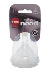 joovy boob naturally nood bottle nipples featuring ultra-strong silicone with bumps to mimic mom and available in 5 flows - compatible with joovy boob bottle line (stage 1)