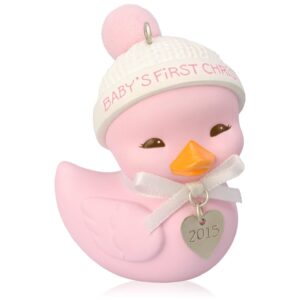 hallmark keepsake ornament baby girl's first christmas cute little ducky