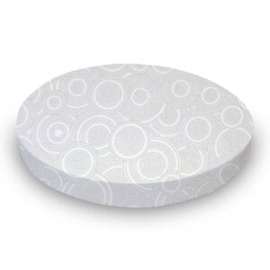 sheetworld baby fitted round crib sheet, 100% cotton woven sheet, unisex boy girl, 42 x 42 inches, grey multi circles, made in usa