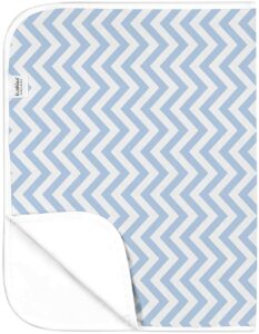 kushies deluxe waterproof changing pad liners - 20 x 30 inches baby changing table liners - baby changing pads - diaper changing flat liner pad waterproof portable (blue chevron)